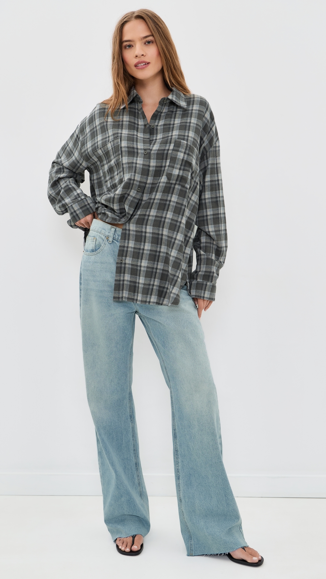 LIONESS Lioness "Clarity" Plaid Flannel Shirt